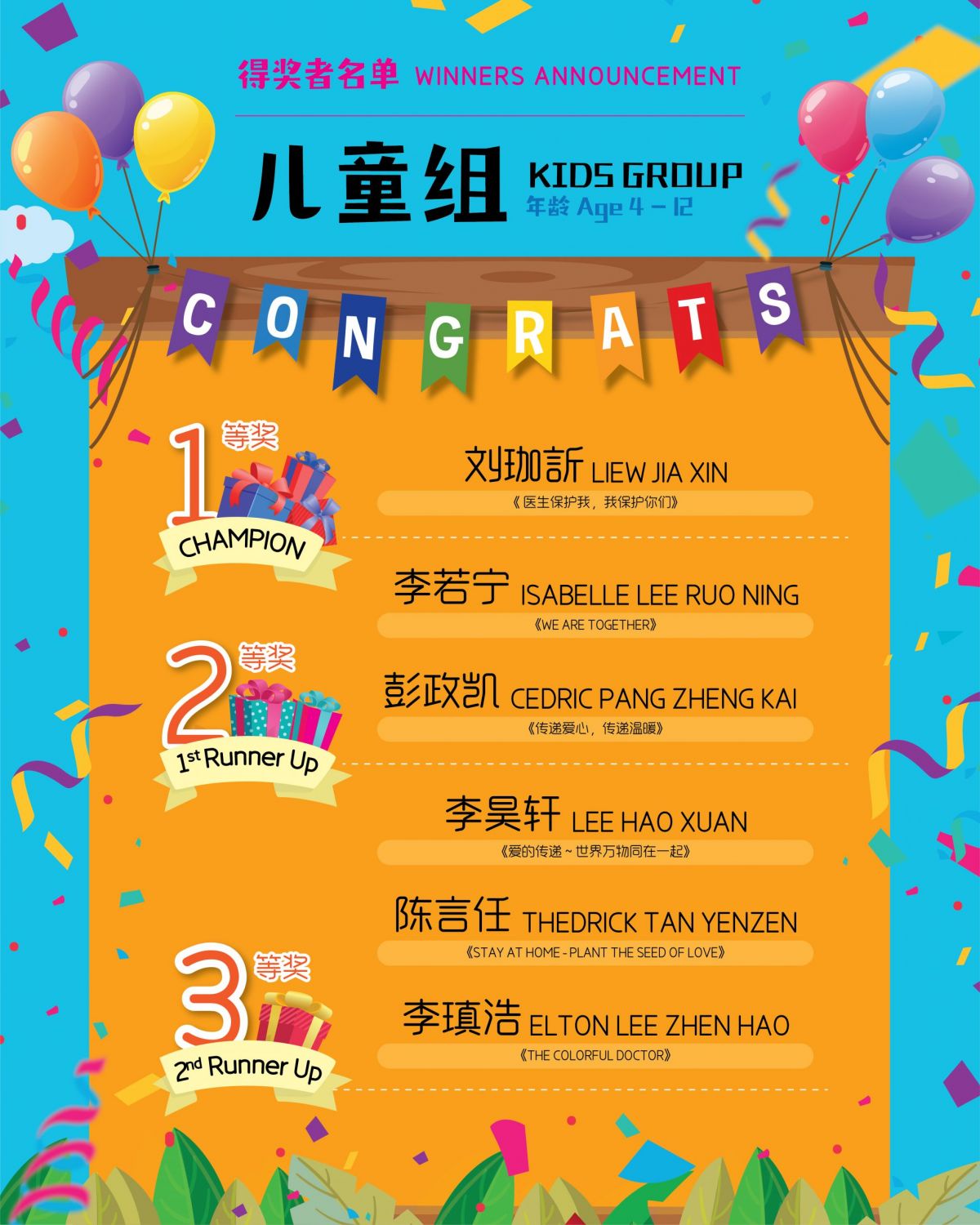 "We Are Together" Poster Drawing Contest Winners Announcement - China ...